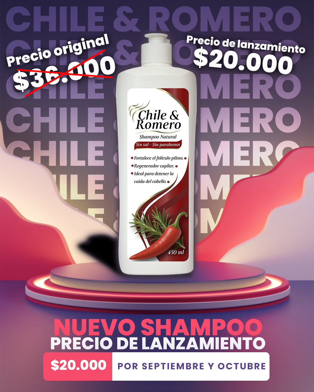 SHAMPOO DE CHILE Y ROMERO – PYC SHERAZADE